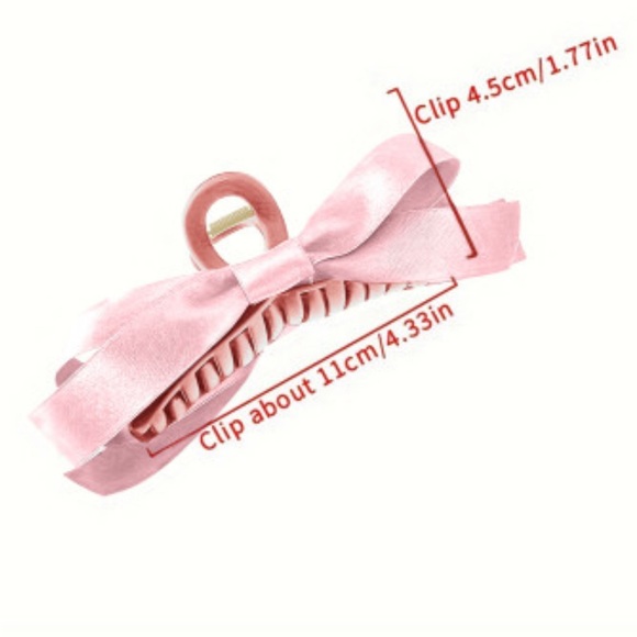 Accessories | Adorable Pink Bow Claw Clip | Poshmark